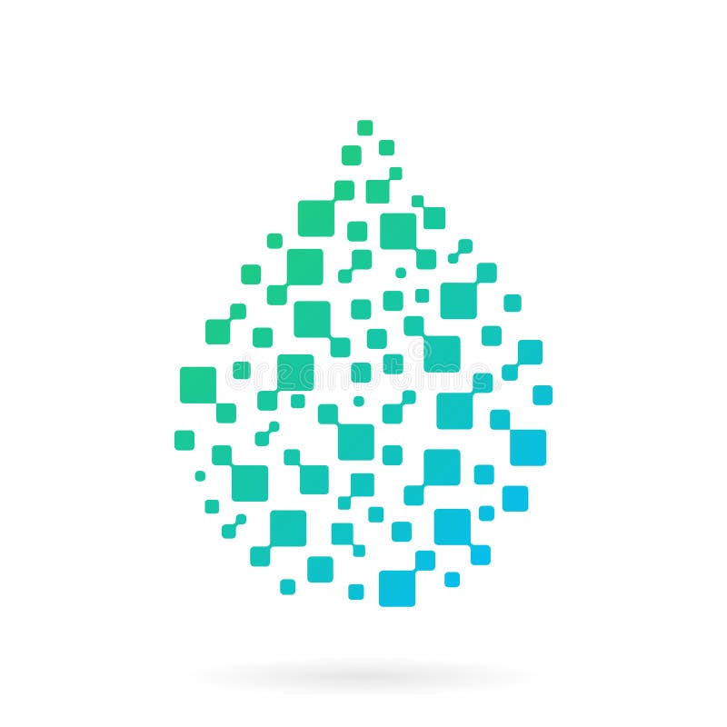 Water Drop Pixel Technology Logo Stock Vector - Illustration of ...