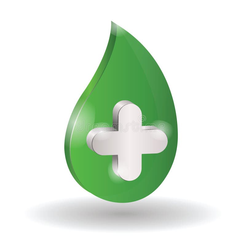Water Drop with Plus Sign. Vector Illustration Decorative Background ...