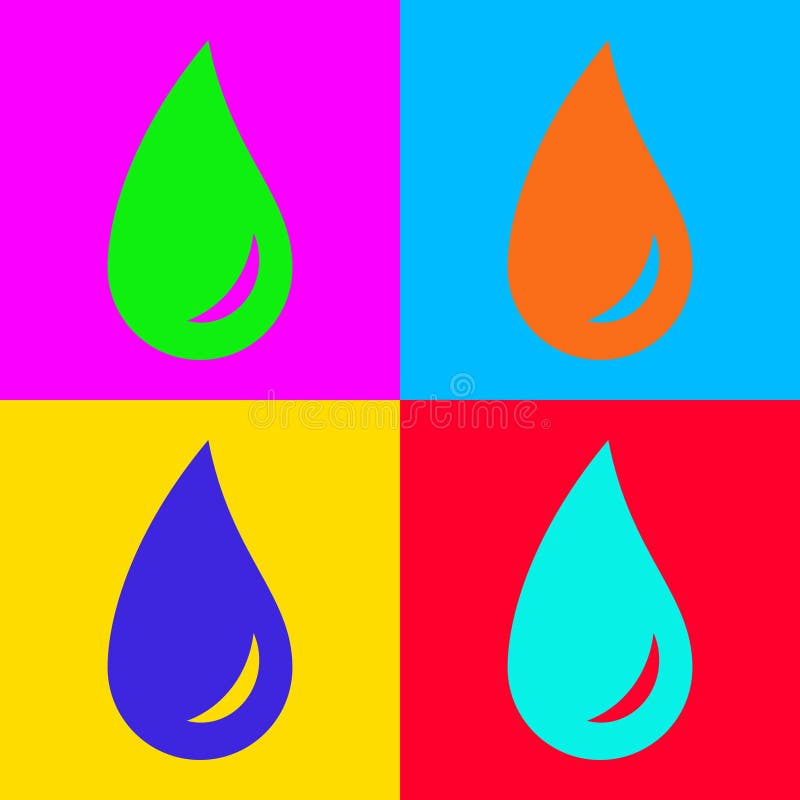 Water drop and pop-art stock vector. Illustration of symbol - 164321512