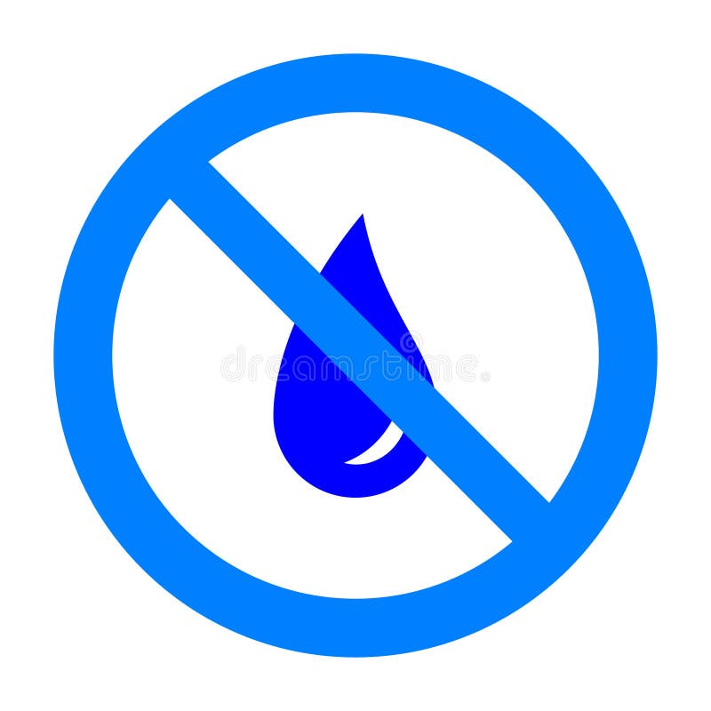Water Drop and Prohibition Sign Stock Vector - Illustration of blue ...