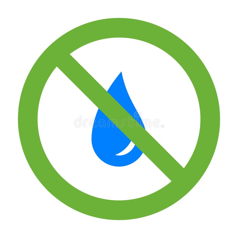 Water Drop and Prohibition Sign Stock Vector - Illustration of vector ...