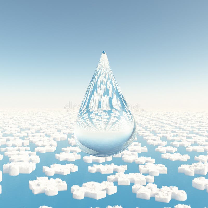 Water Drop and Puzzle Clouds Stock Illustration - Illustration of fresh ...