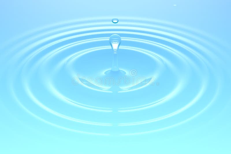 Water Drop Falling on Water Surface, Top View Background Stock ...