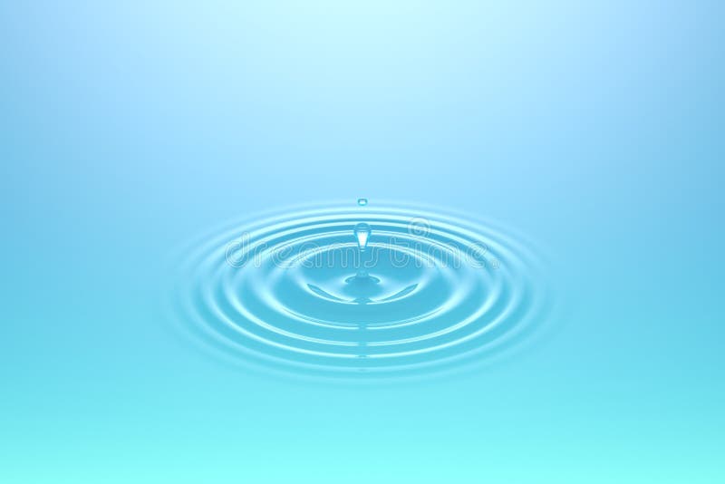 Water Drop Falling on Water Surface, Top View Background Stock Vector ...