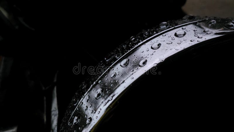 Water Drop from Rain on the Metal Circle Stock Image - Image of ...