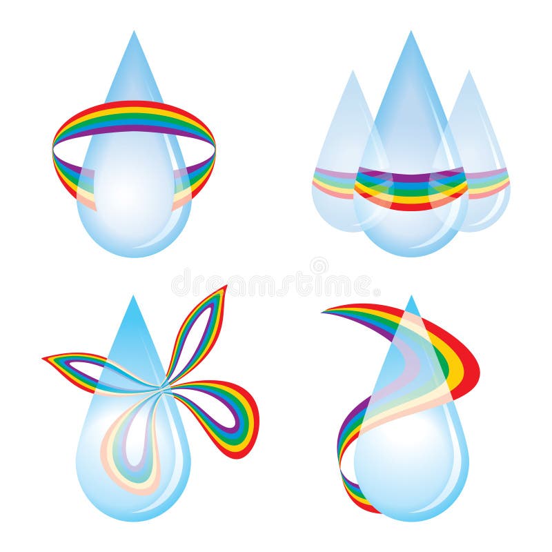 Water drop rainbow stock illustration. Illustration of rainbow - 65458080