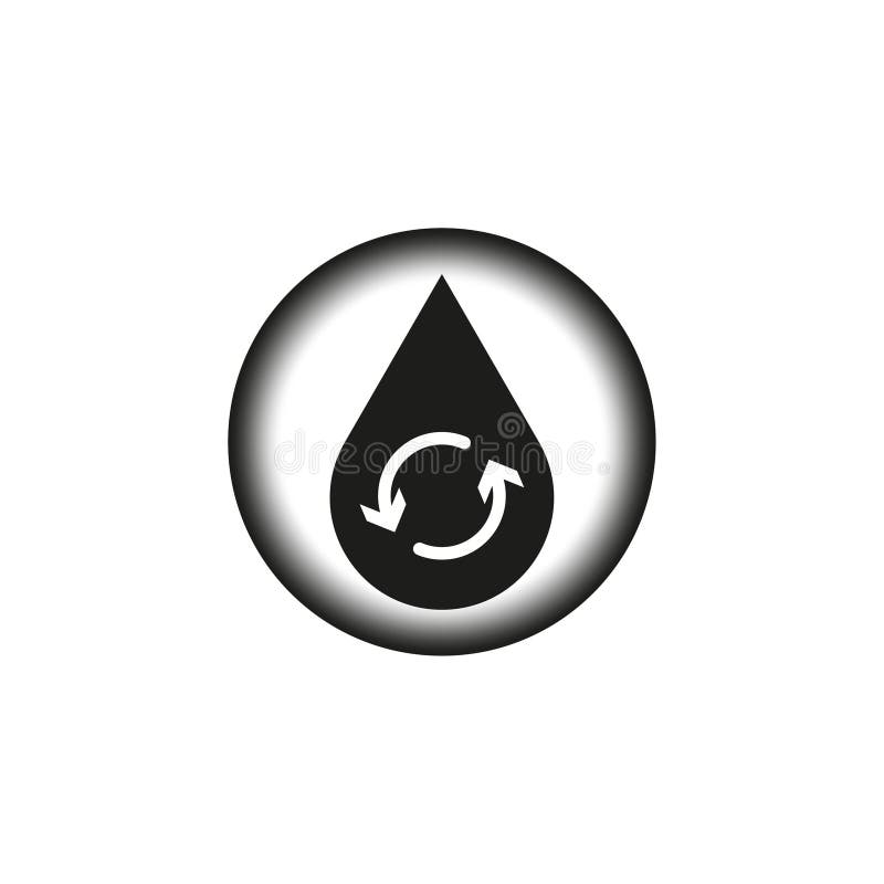 Water Drop Recycle Icon in Circle. Vector Illustration. EPS 10 Stock ...