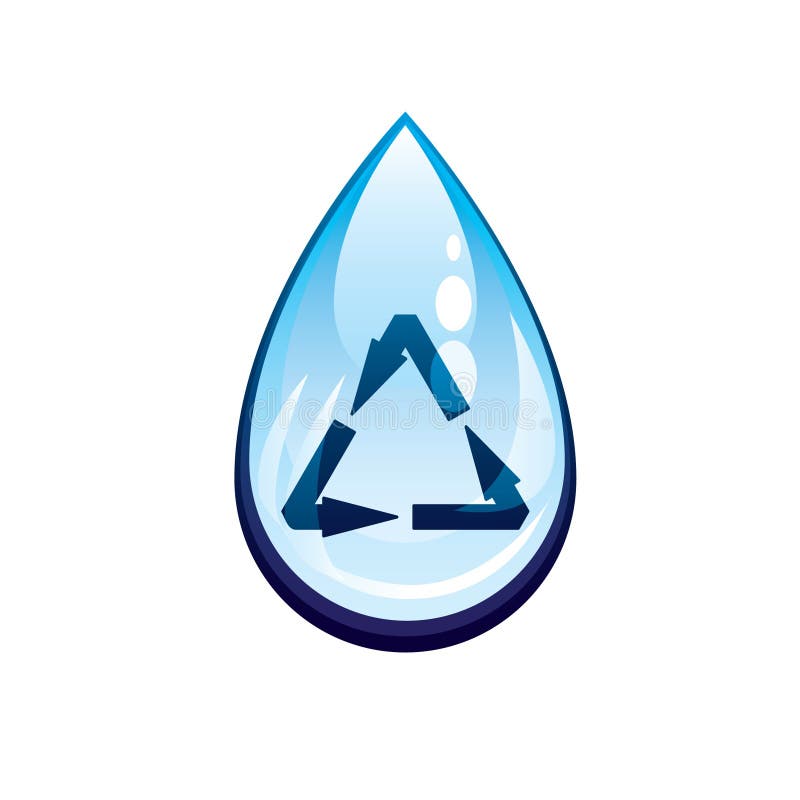 Water Drop with Recycle Symbol Stock Vector - Illustration of rain ...