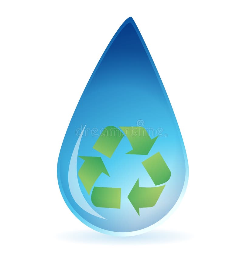 Water Drop with Recycle Symbol Inside Stock Illustration - Illustration ...