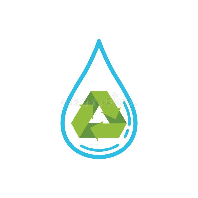 Water Drop with Recycle Symbol. Vector Illustration Decorative Design ...
