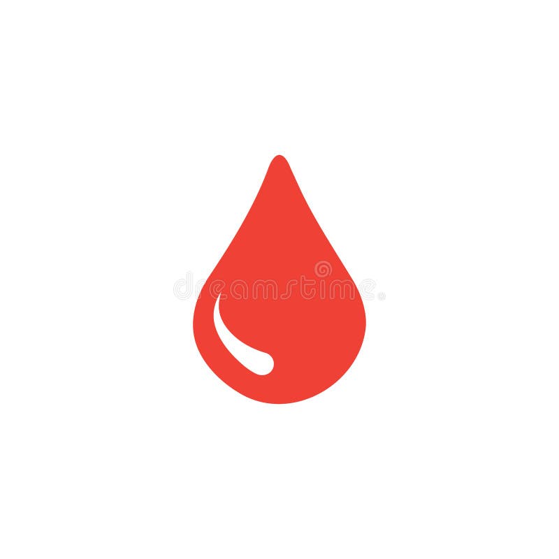 Water Drop Red Icon on White Background. Red Flat Style Vector ...