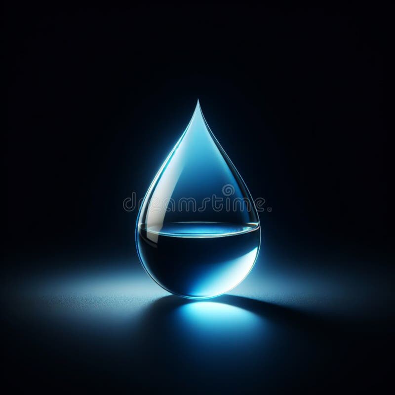 Water Drop with Refraction Light and Holographic Effect on Dark ...