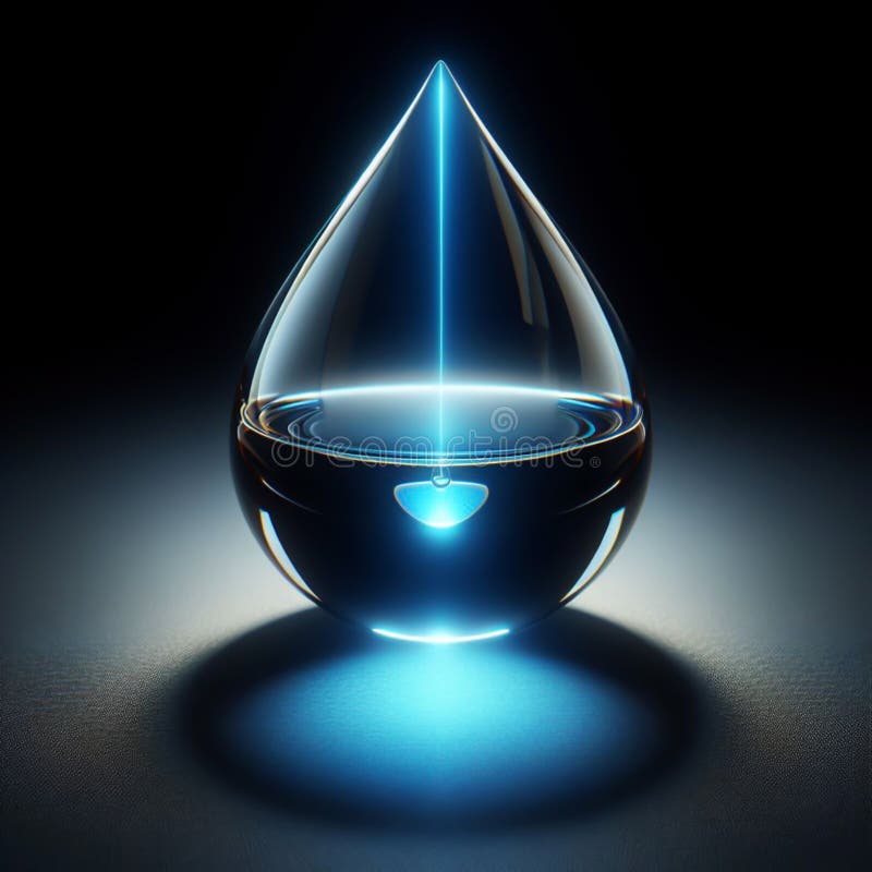 Water Drop with Refraction Light and Holographic Effect on Dark ...