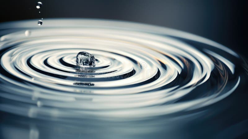Water Drop with Ripple Effect, AI Stock Illustration - Illustration of ...