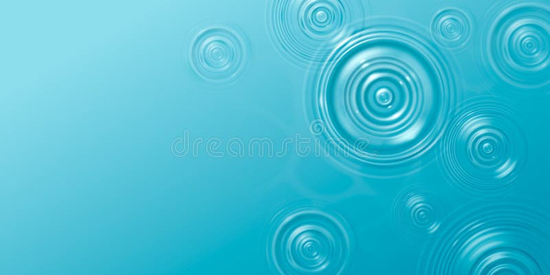 Water Drop Ripple Effect on Blue Surface Stock Vector - Illustration of ...