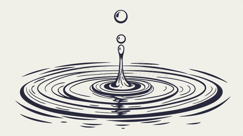 Water Drop Ripple Effect, Liquid Surface, Abstract Nature Illustration ...