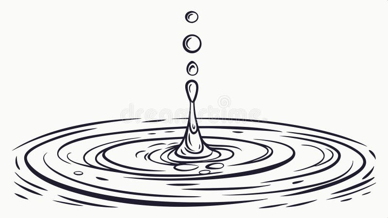 Water Drop Ripple Effect, Liquid Surface and Fluid Dynamics Vector ...