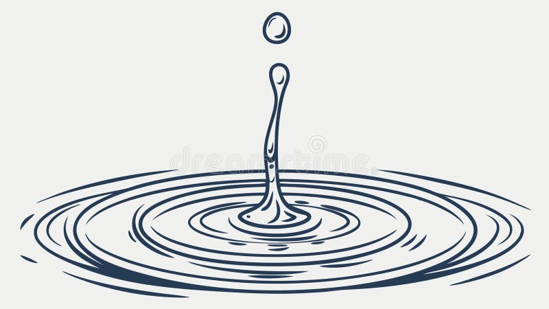 Water Drop Ripple Effect Vector Calmness Purity Icon, Vector Design ...