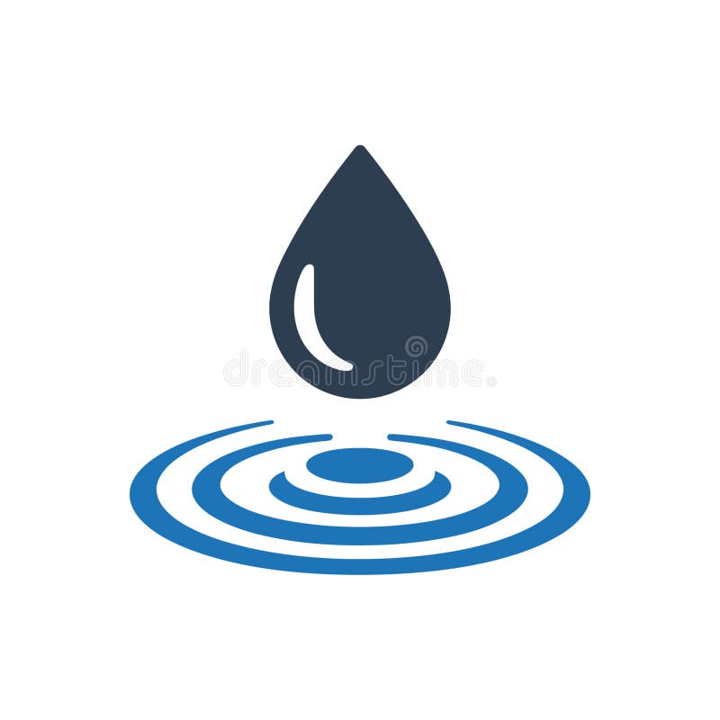 Water Drop Ripple Icon stock vector. Illustration of hydration - 384693117