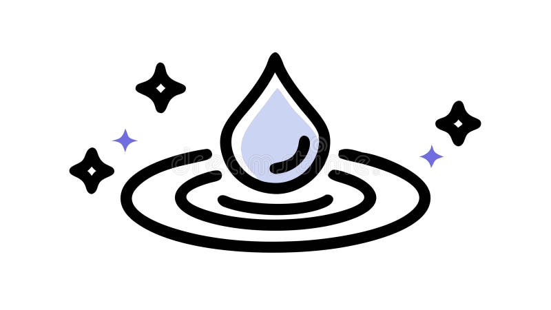 Water Drop Ripple Icon, Purity and Liquid Movement, Vector Design ...