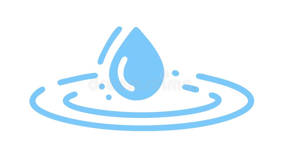 Water Drop with Ripples Icon, Symbolizing Liquid or Splash Effect ...
