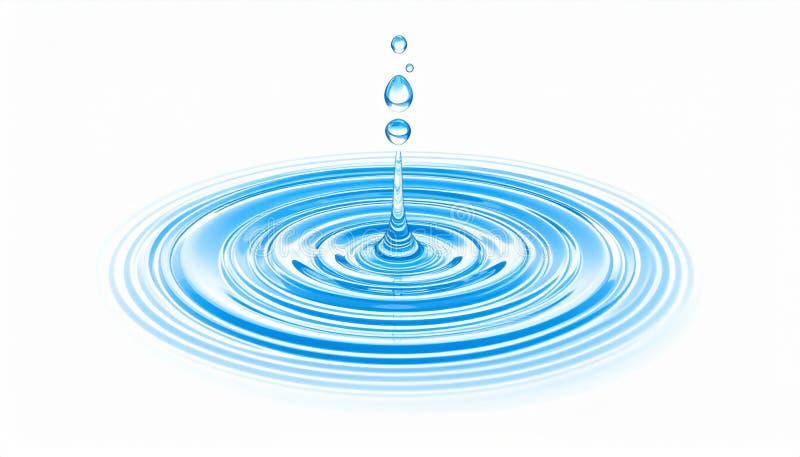 Water Drop Ripples Light Blue Background Stock Illustration ...