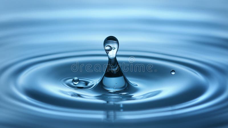 Water Drop with Ripples and Small Bubbles Trapped Stock Image - Image ...
