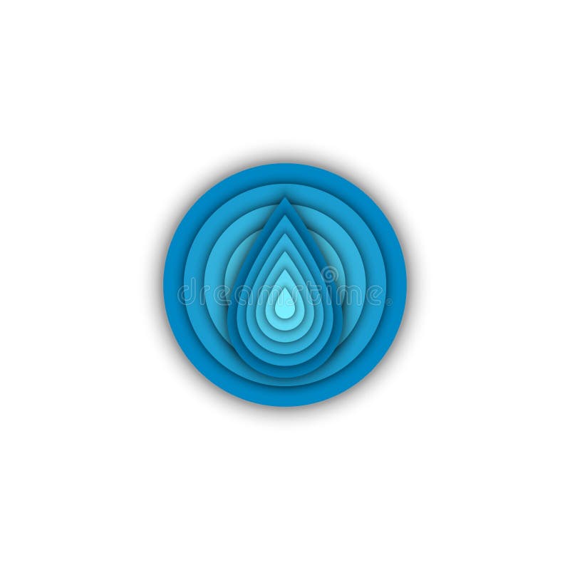 Water Drop Round Shape Logo Eco Sticker, Creative Aqua Emblem, Blue ...