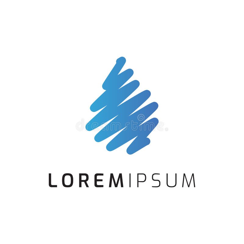 Water Drop Scribble Logo Icon Template. Vector Illustration Stock ...