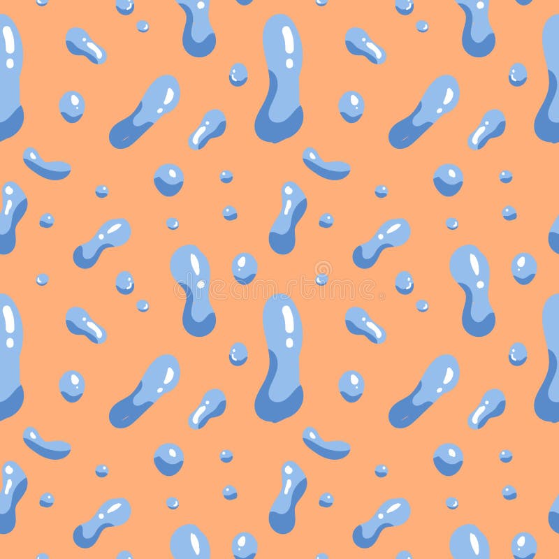 Water Drop Seamless Pattern Stock Vector - Illustration of orange, aqua ...