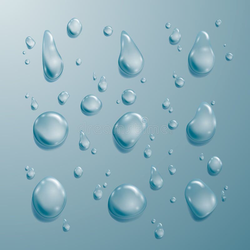 Water Drop Set. Transparency Template Drops. Vector Illustration Stock ...