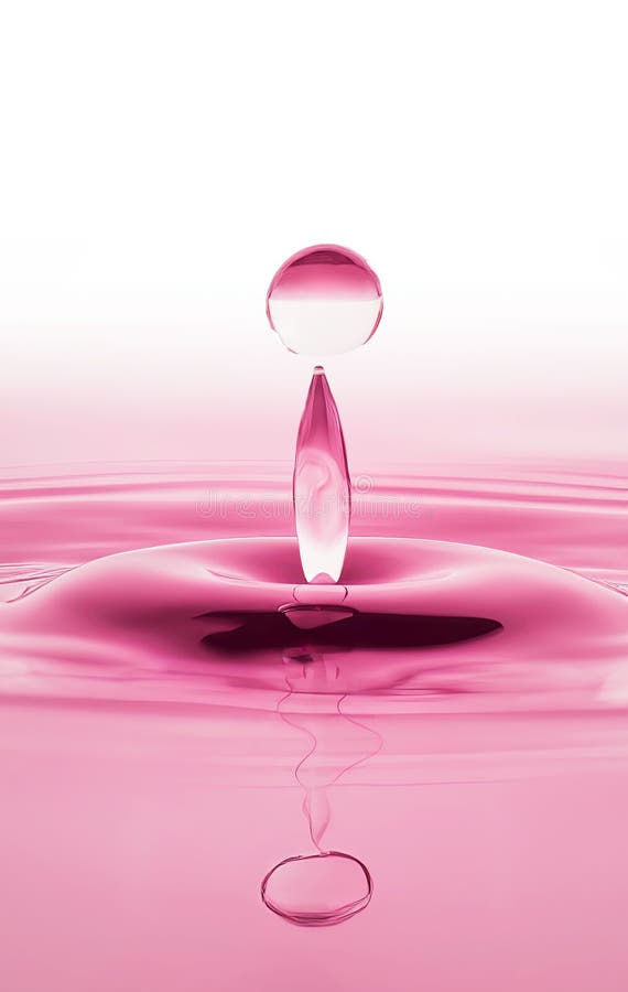 Water Drop in Shades of Pink Light Stock Image - Image of abstract ...