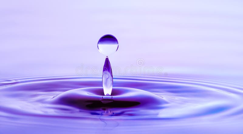 Water Drop in Shades of Purple Light Stock Image - Image of pure ...