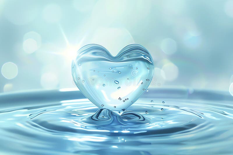 Water Drop in Shape of Heart, AI Generated Stock Illustration ...