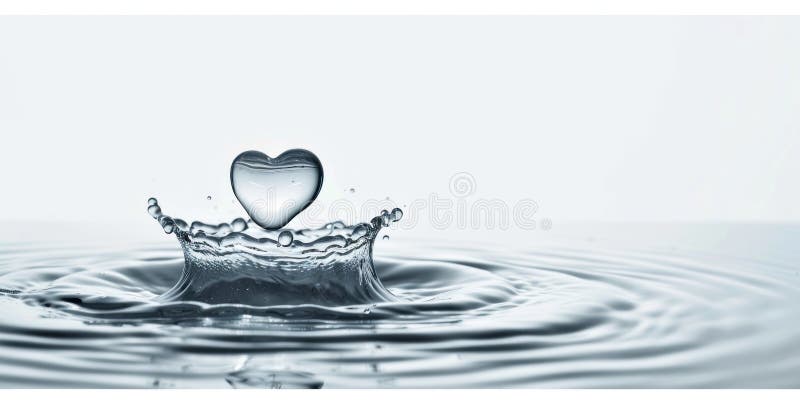 Water Drop in Shape of Heart Stock Illustration - Illustration of ...