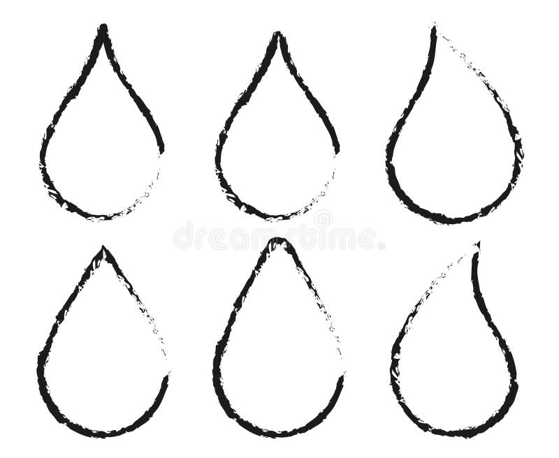 Water Drop Shape Icon Symbol Set. Flat Style Outline. Vector ... Water Drop Shape Icon Symbol Set. Flat Style Outline. Vector ...
