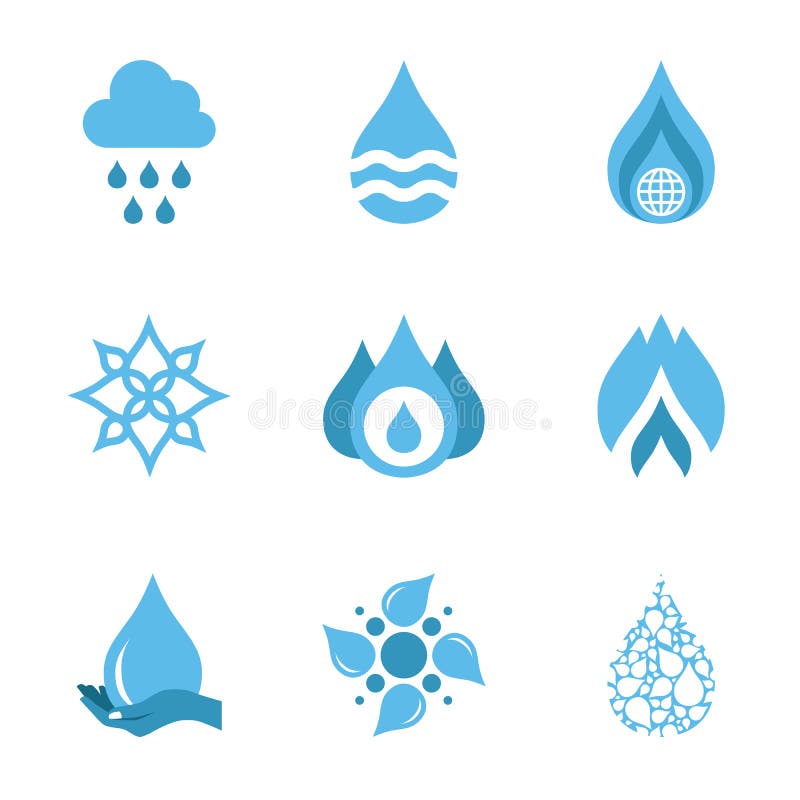Water Drop Shapes Collection. Vector Icon Set Stock Vector ...