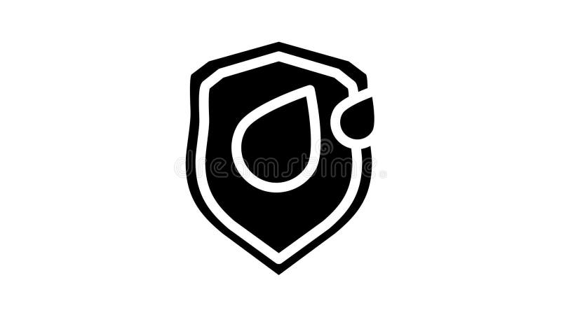 Water Drop on Shield Color Icon Animation Stock Footage - Video of ...