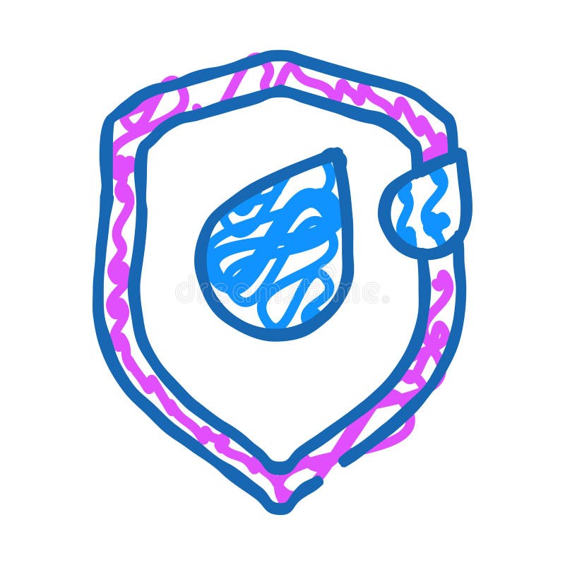 Water Drop on Shield Icon Doodle Illustration Stock Illustration ...