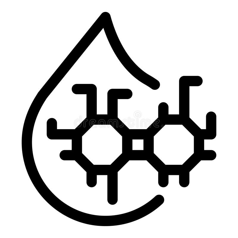 Water Drop Showing Molecular Structure for Science Concept Icon Stock ...