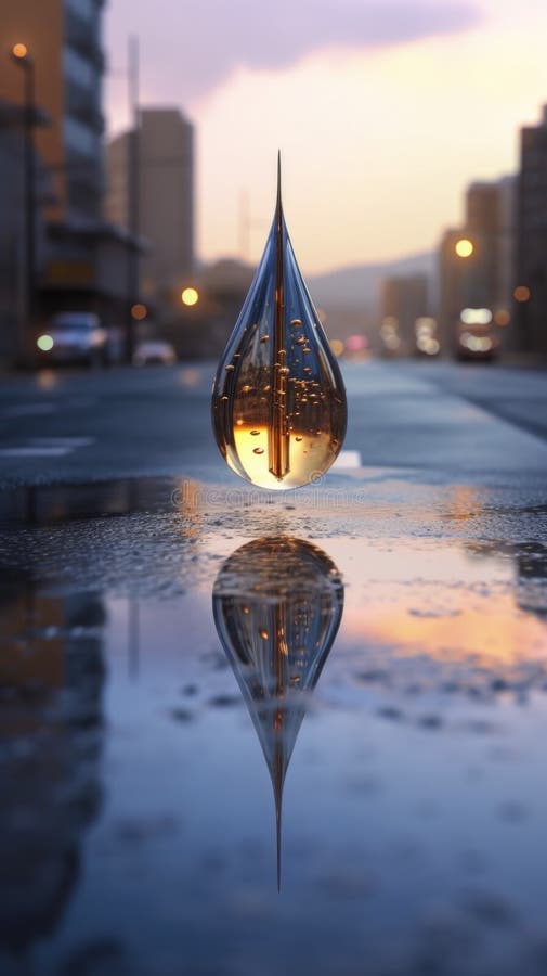 A Water Drop Sitting on Top of a Puddle of Water. Generative AI Image ...