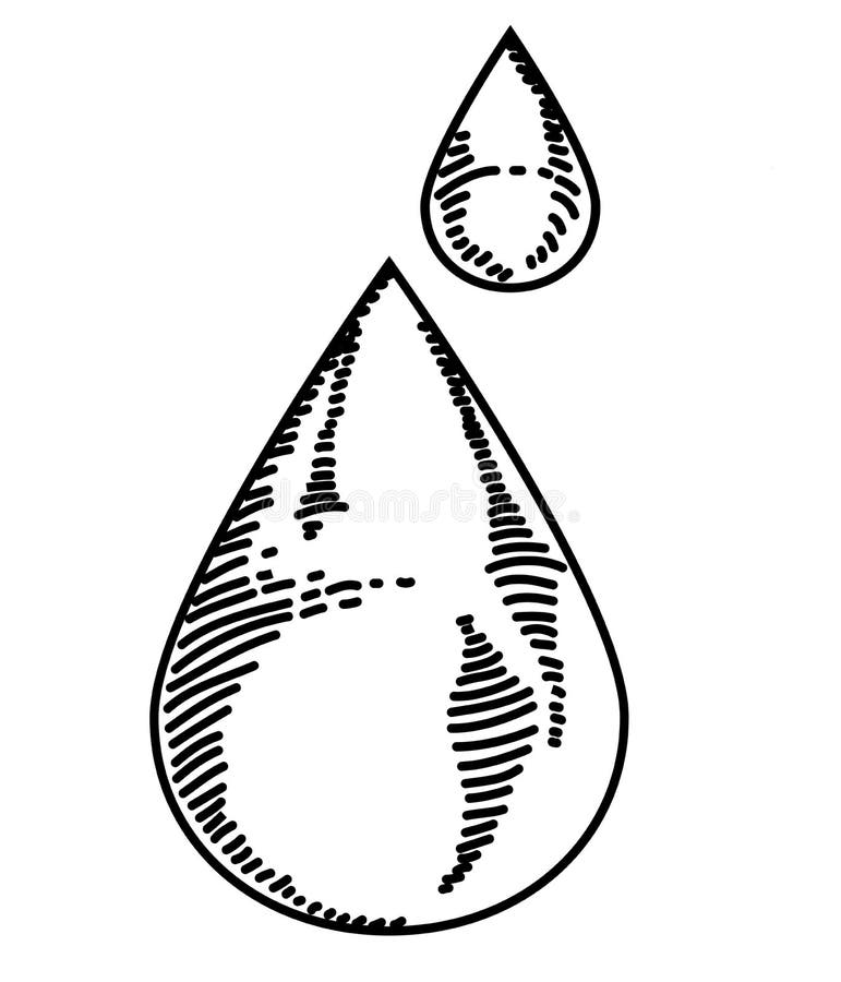 Rain water drop sketch stock illustration. Illustration of cloud - 20498726