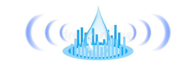 Water Drop with Sound Symbol Stock Vector - Illustration of fresh ...
