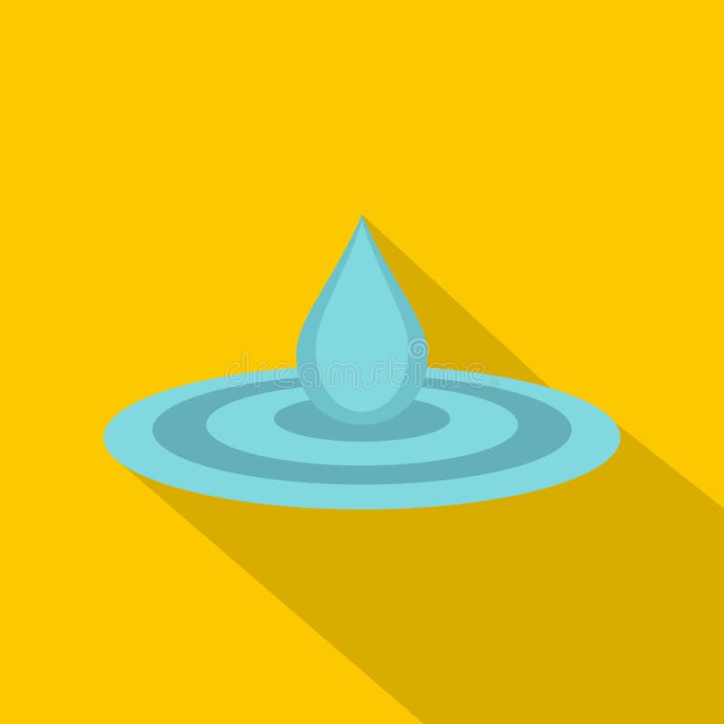 Water Drop and Spill Icon, Flat Style Stock Illustration - Illustration ...