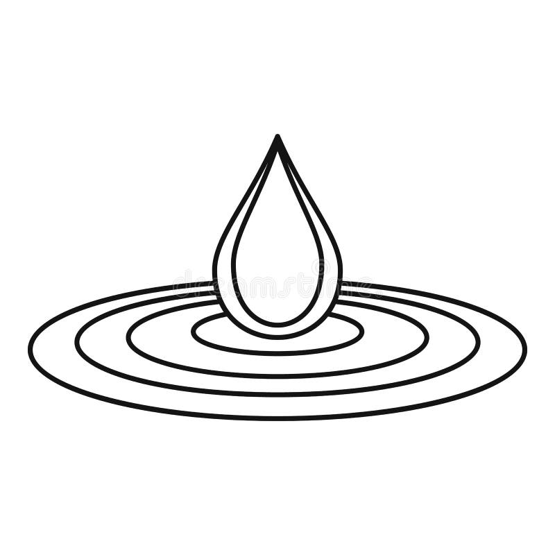 Water Drop and Spill Icon, Outline Style Stock Vector - Illustration of ...