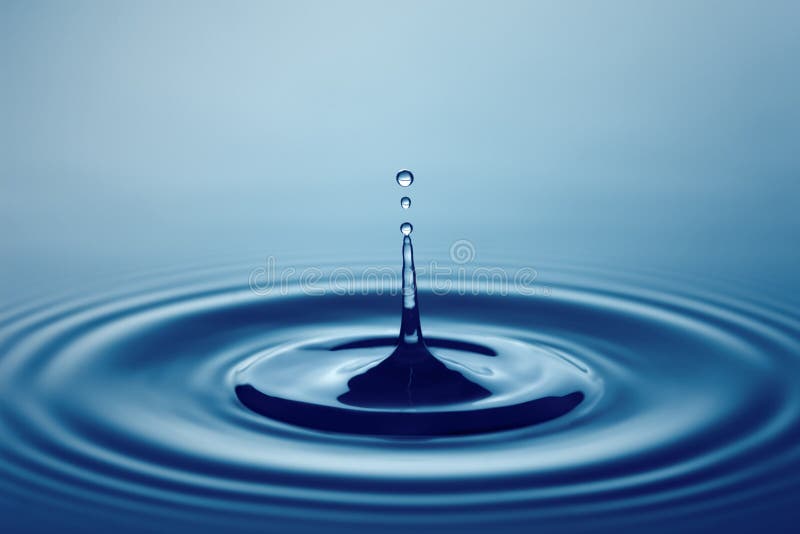 Water Drop Created Ripple and Splash Stock Image - Image of impact ...