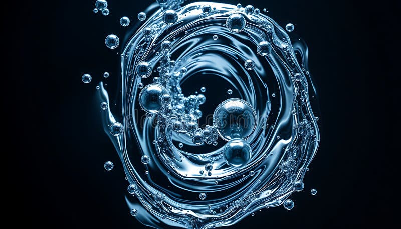 Water Drop Splash, Abstract Liquid Motion Generative AI Stock ...