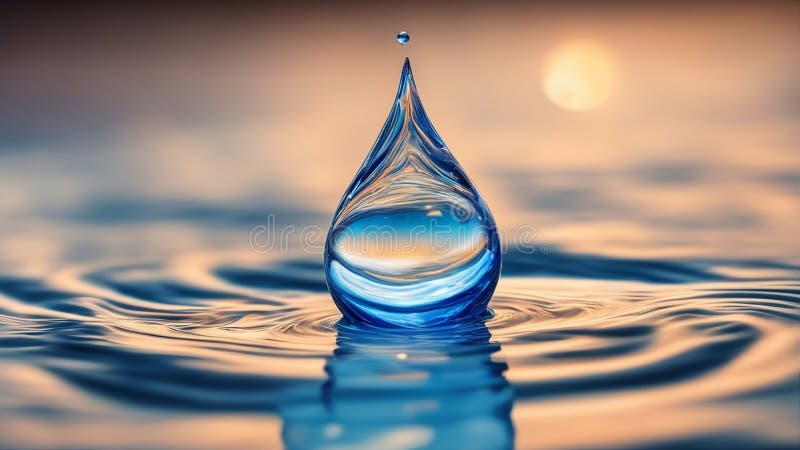 Water Drop Splash a Drop of Water in the Water Stock Illustration ...