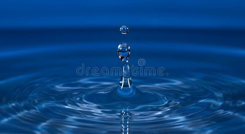 Water Drop Splash Blue Background Ripple Macro Liquid Purity Stock ...