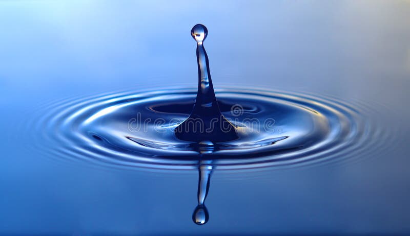 Water Drop Splash. Blue Color Stock Image - Image of colorful, pure ...
